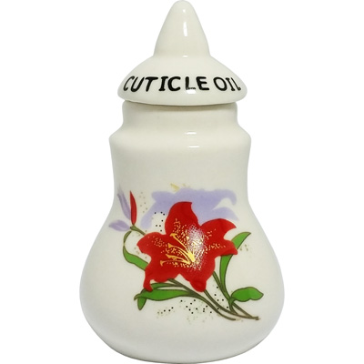 DL - Small Porcelain Cuticle Oil Jar With Brush 1.6oz
